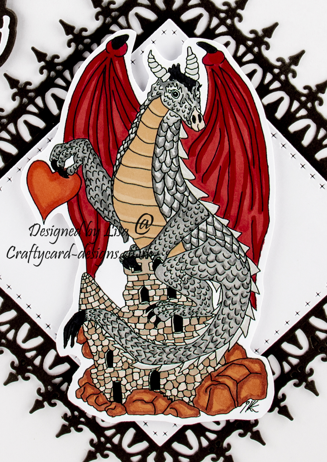 Dragon 1 - With Love - Crafty Card Designs Handmade Card Tutorial
