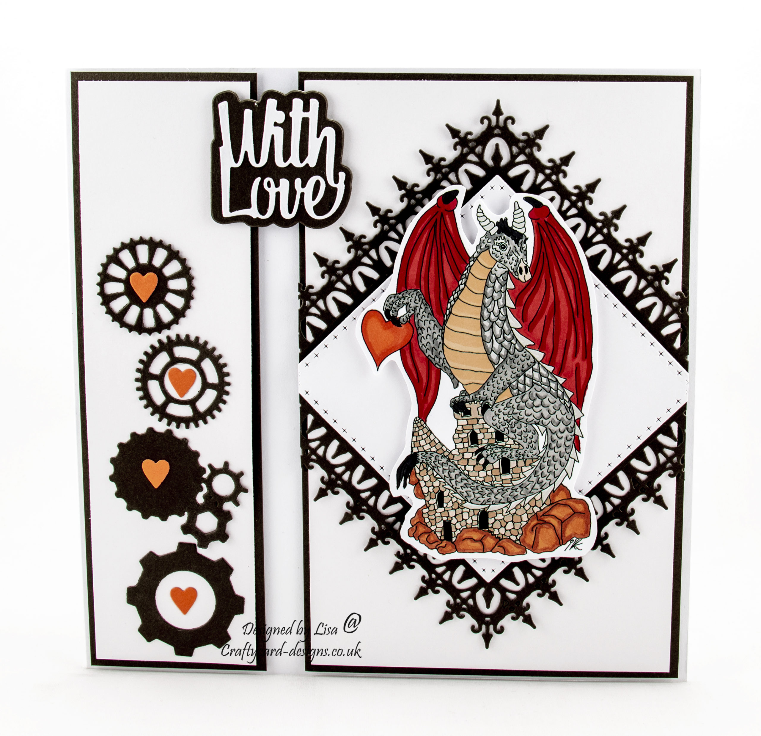 Dragon 1 - With Love - Crafty Card Designs Handmade Card Tutorial
