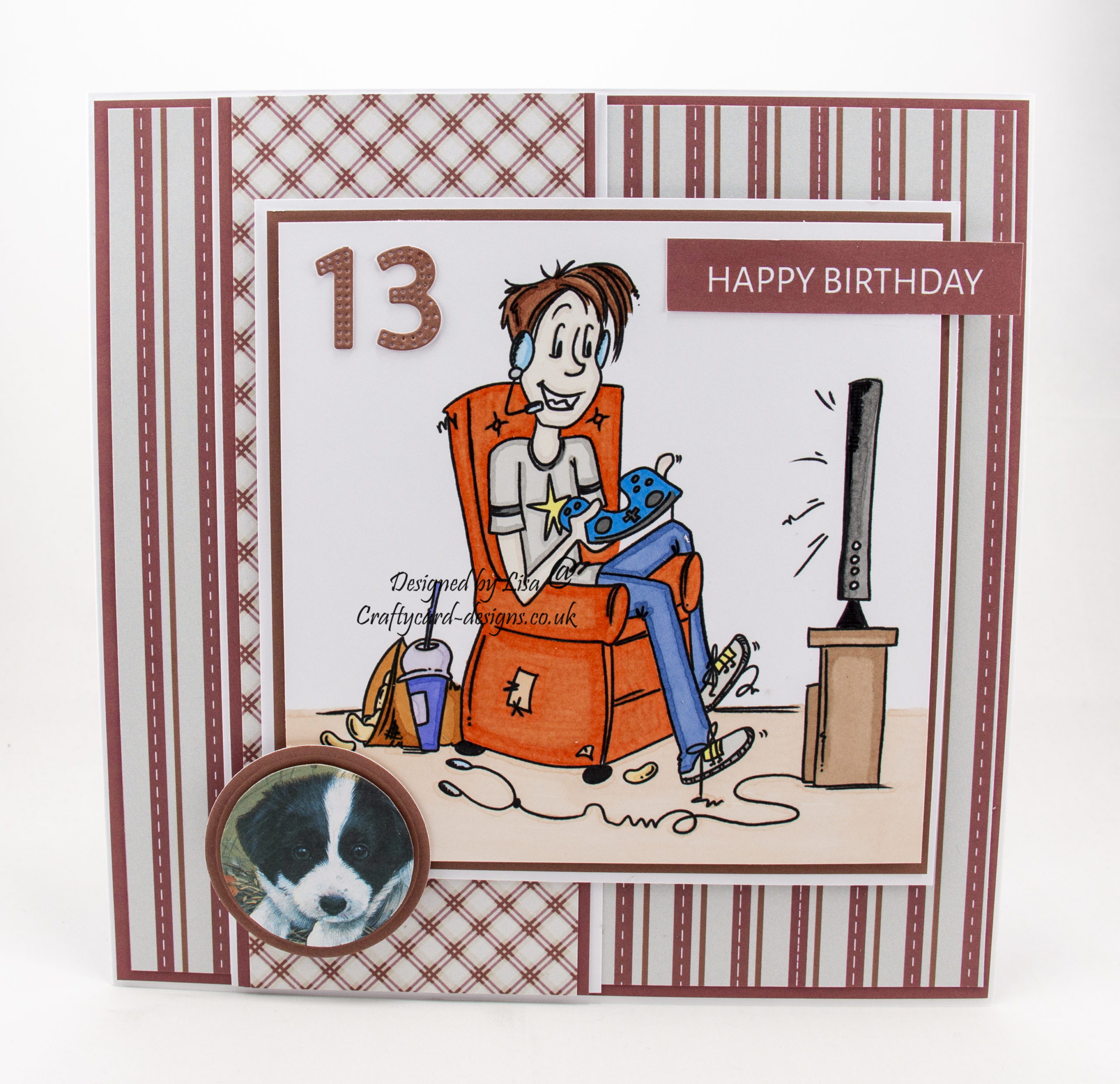 Happy 13th Birthday - Crafty Card Designs Handmade Card Tutorial